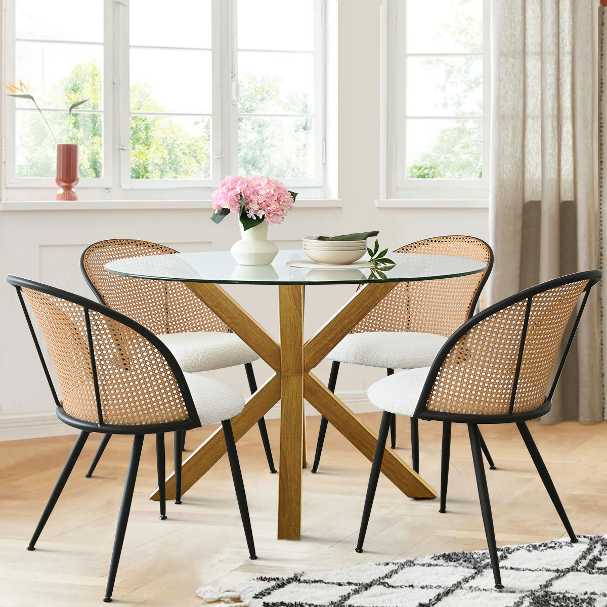 Bayou Breeze Buity 4 - Person Dining Table Sets With 39'' Round Table ...