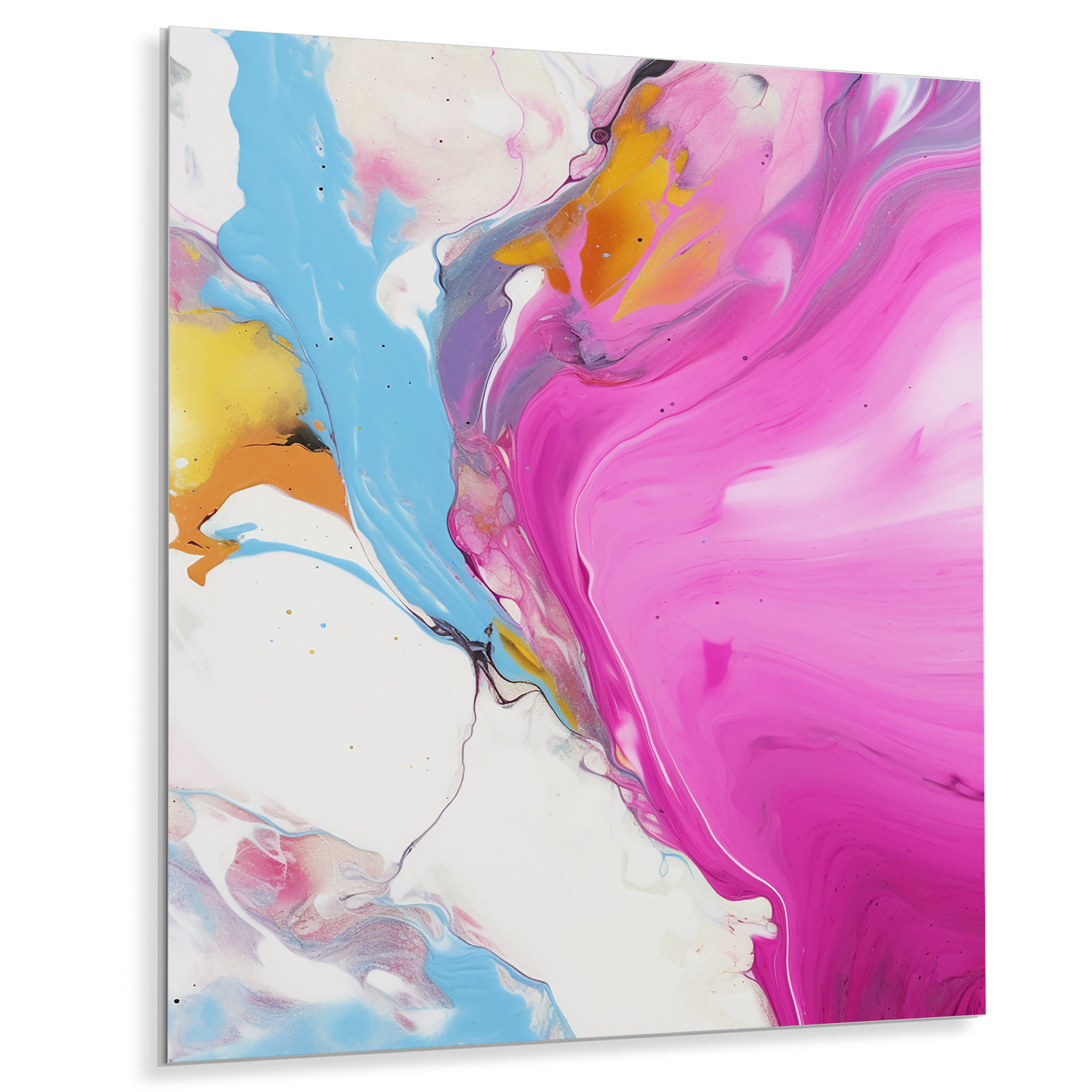 Ivy Bronx Fushia Pink And Light Blue Fluid Illusions II - Abstract ...