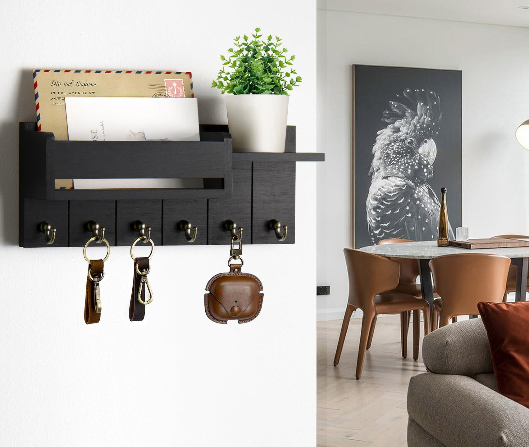 Rebrilliant Key Holder Wall Mount - Decorative Key Rack And Mail ...