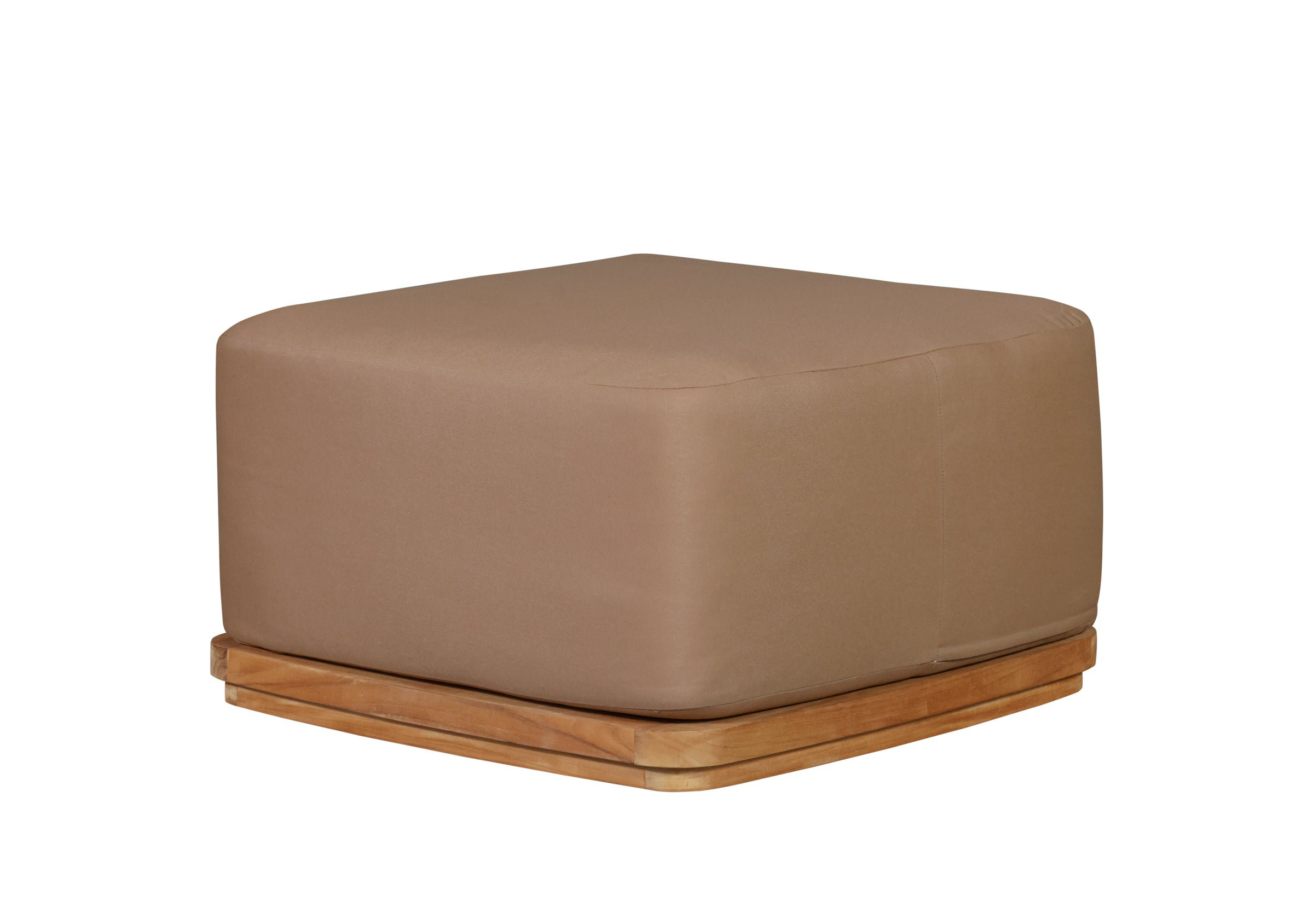 Hokku Designs Eclipse Outdoor Solid Teak Wood Ottoman Natural Look ...
