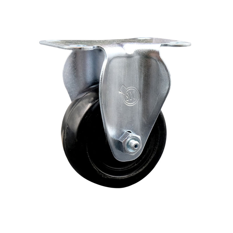 Service Caster Hard Rubber Caster with Rigid Top Plate | Wayfair