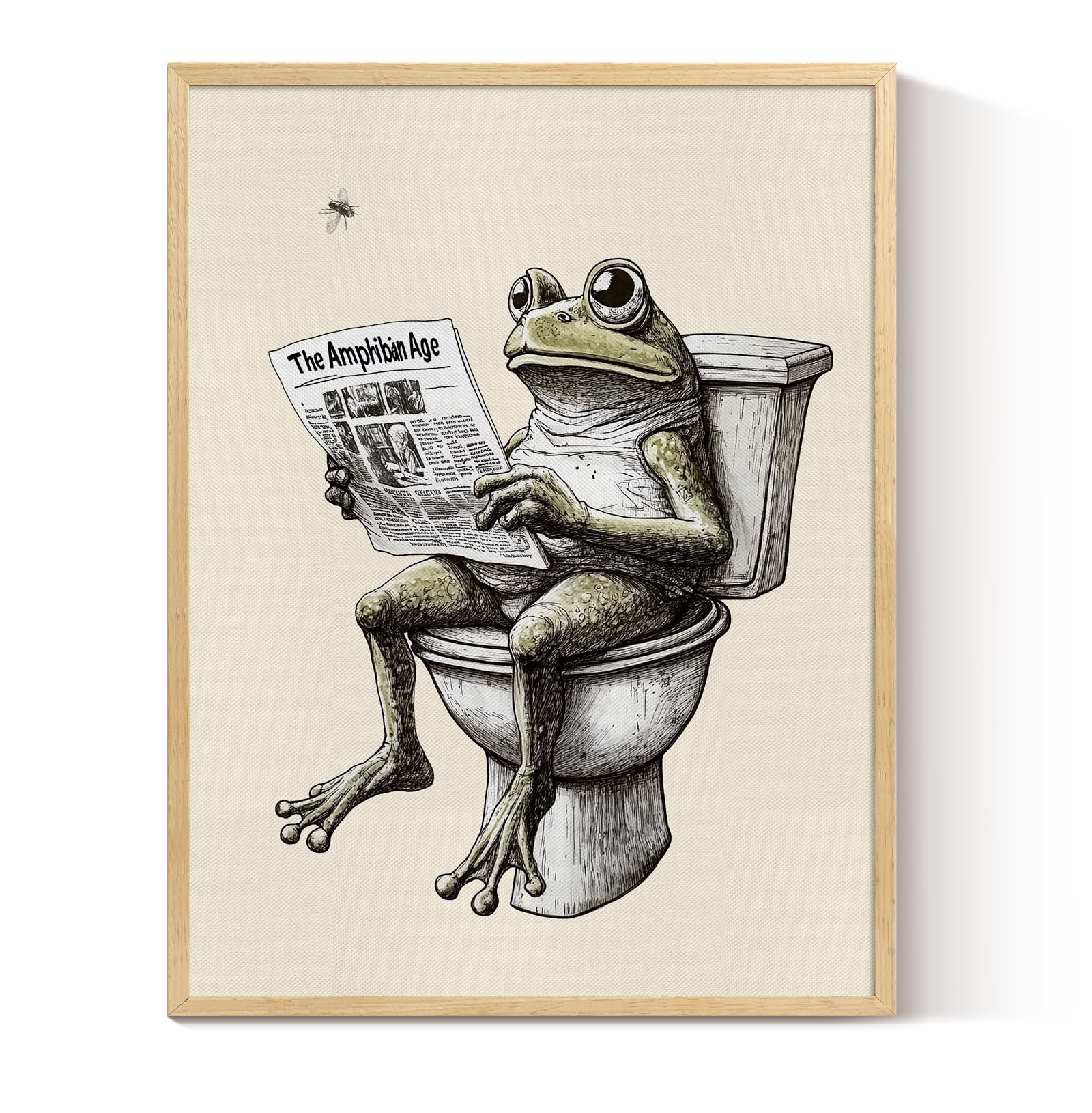 August Grove® Retro Frog Bathroom Metal Framed Wall Art | Wayfair