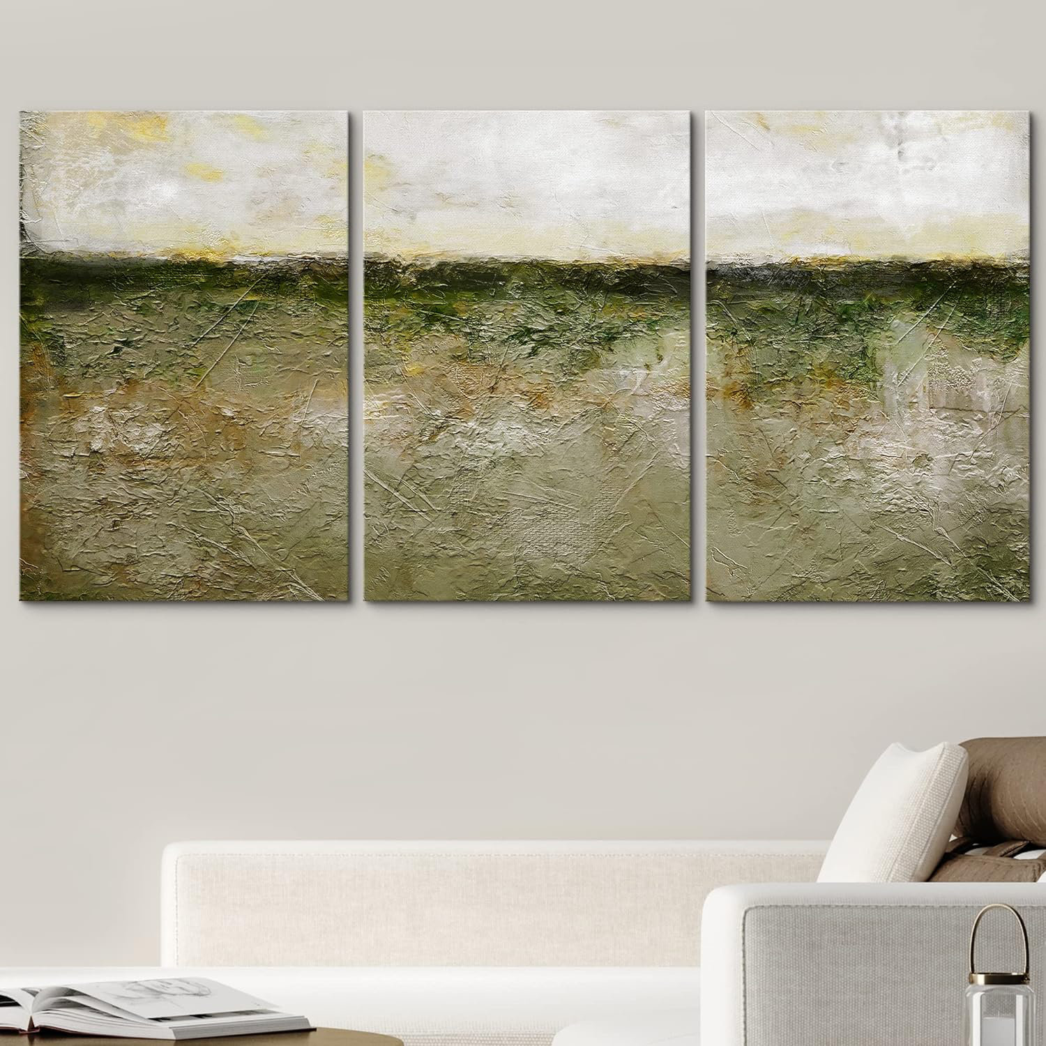 IDEA4WALL Minimal Landscape Pastel Watercolor Green Country Landscape ...