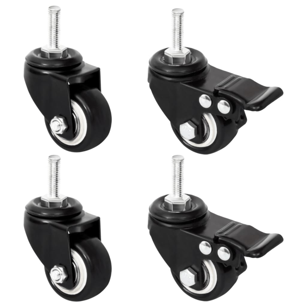 VidaXL Marlow vidaXL Wheel For Planter Black Iron Small Lockable wheels ...