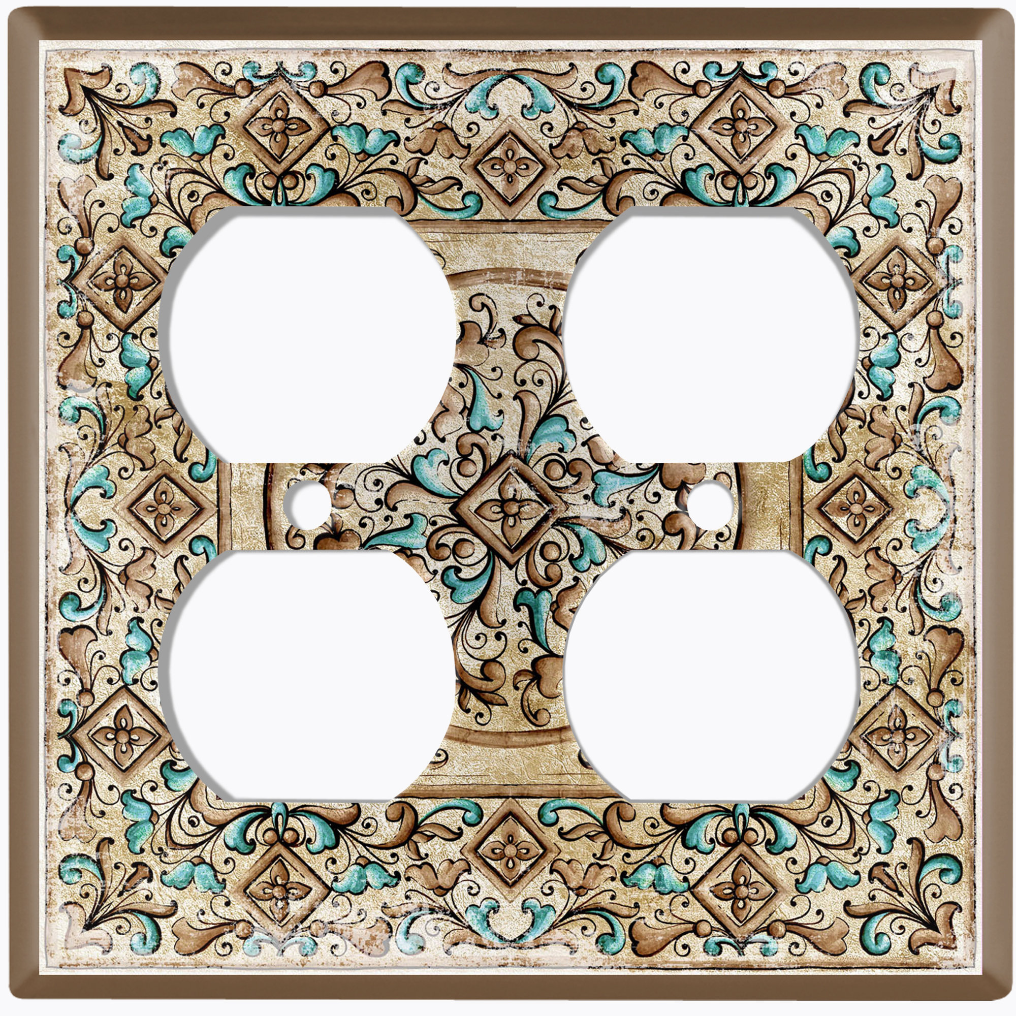 WorldAcc Bandana Paisley Rug Tile Pattern 2-Gang Duplex Outlet Wall ...
