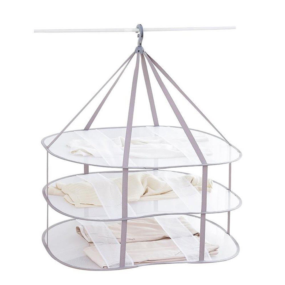 Rebrilliant 3-Tier Folded Mesh Clothes Hanging Dryer Sweater Drying ...