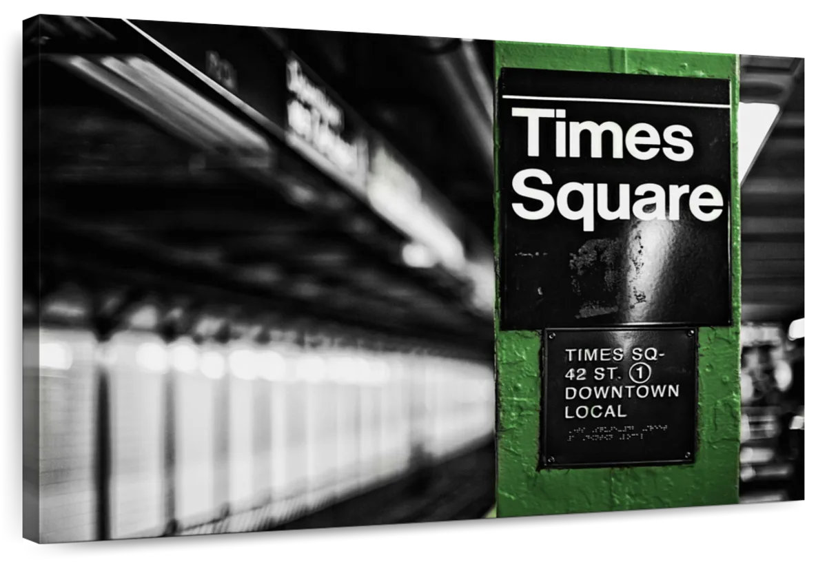 Ebern Designs Rorry Times Square Subway Green | Wayfair