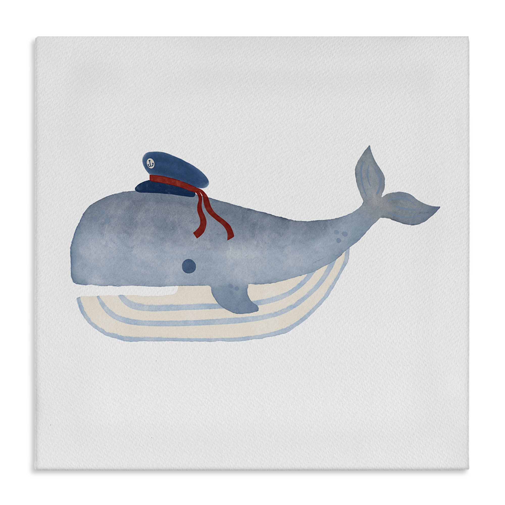 Breakwater Bay Captain Whale with Hat Canvas Wall Art by Carrie ...