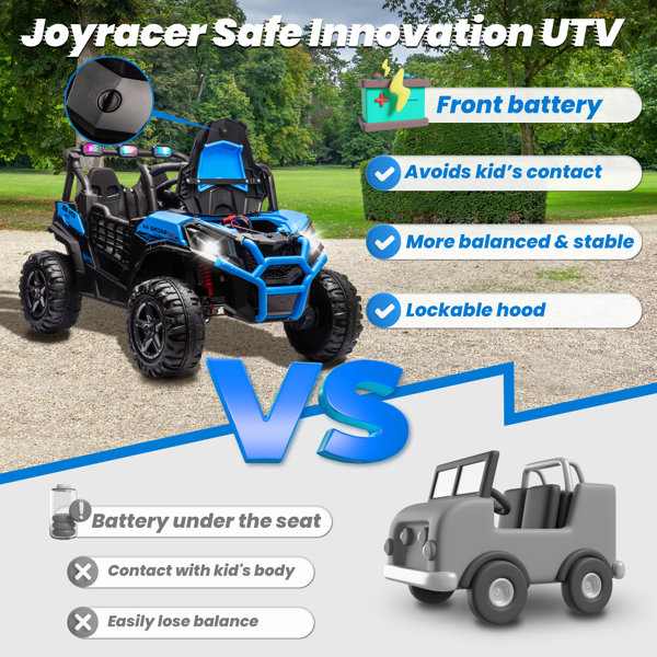 JOYRACER 24V 4WD Ride On Toys UTV With 2 XL Seaters, 4*200W Motor Kid ...