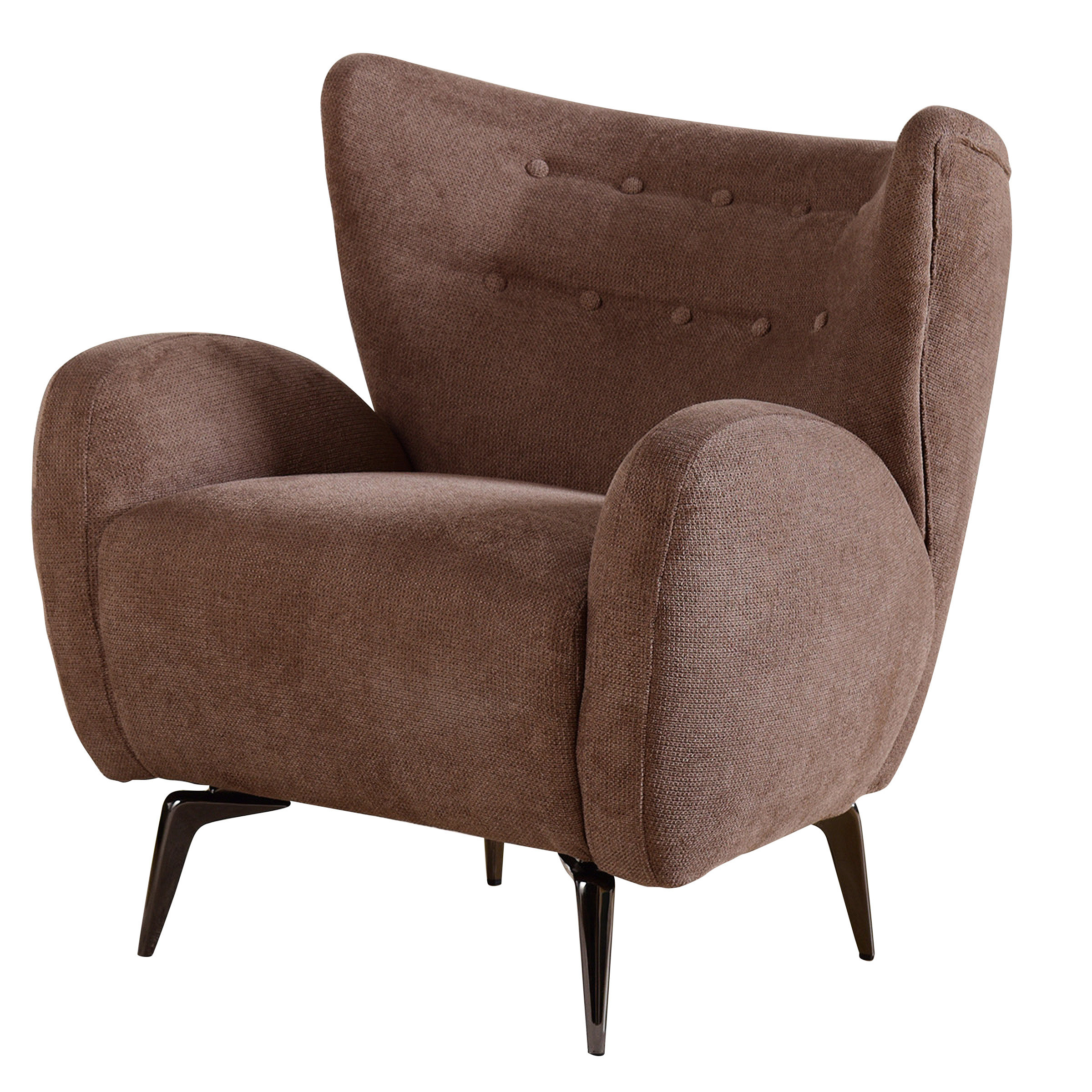17 Stories Oslo Accent Armchair - Cocoa Brown & Espresso | Wayfair