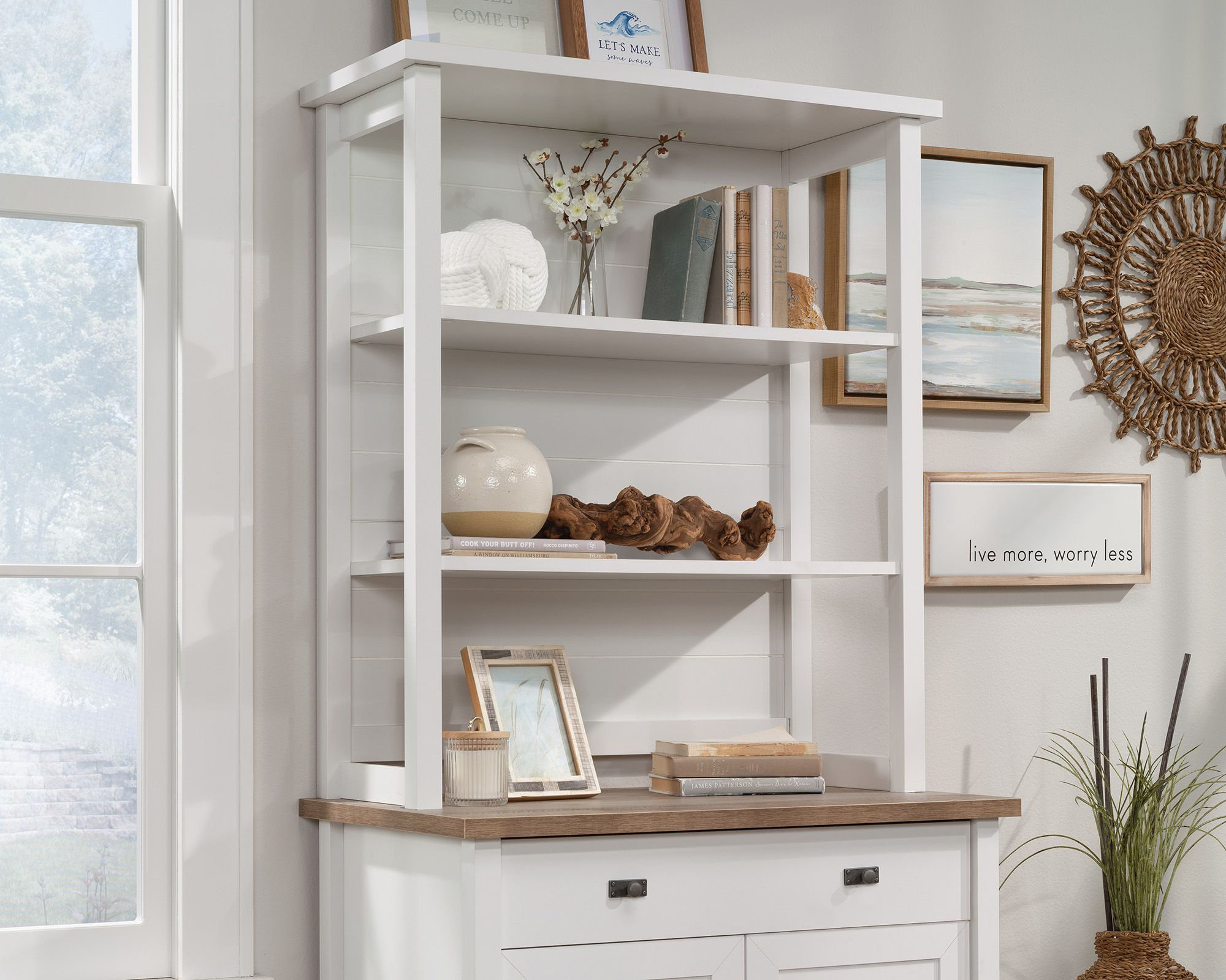Lark Manor™ Cottage Road Library Hutch Wh | Wayfair