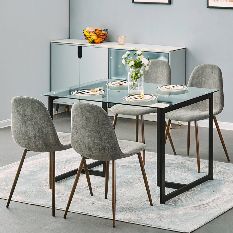 Mercury Row® Gillham 5 - Piece Glass Top Dining Set & Reviews | Wayfair