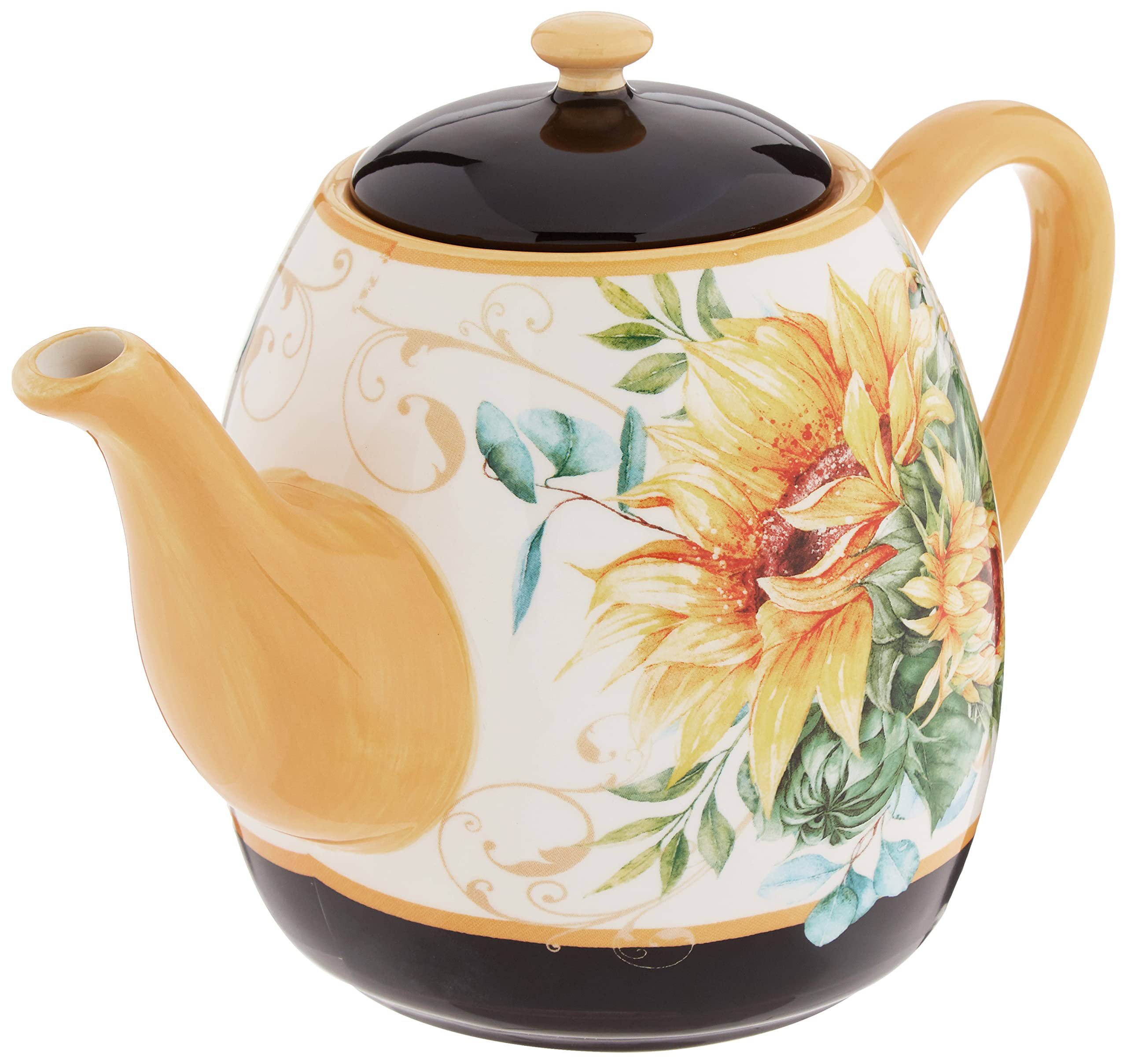 August Grove® Sunflower Fields 40 Oz. Teapot, Multi Colored | Wayfair