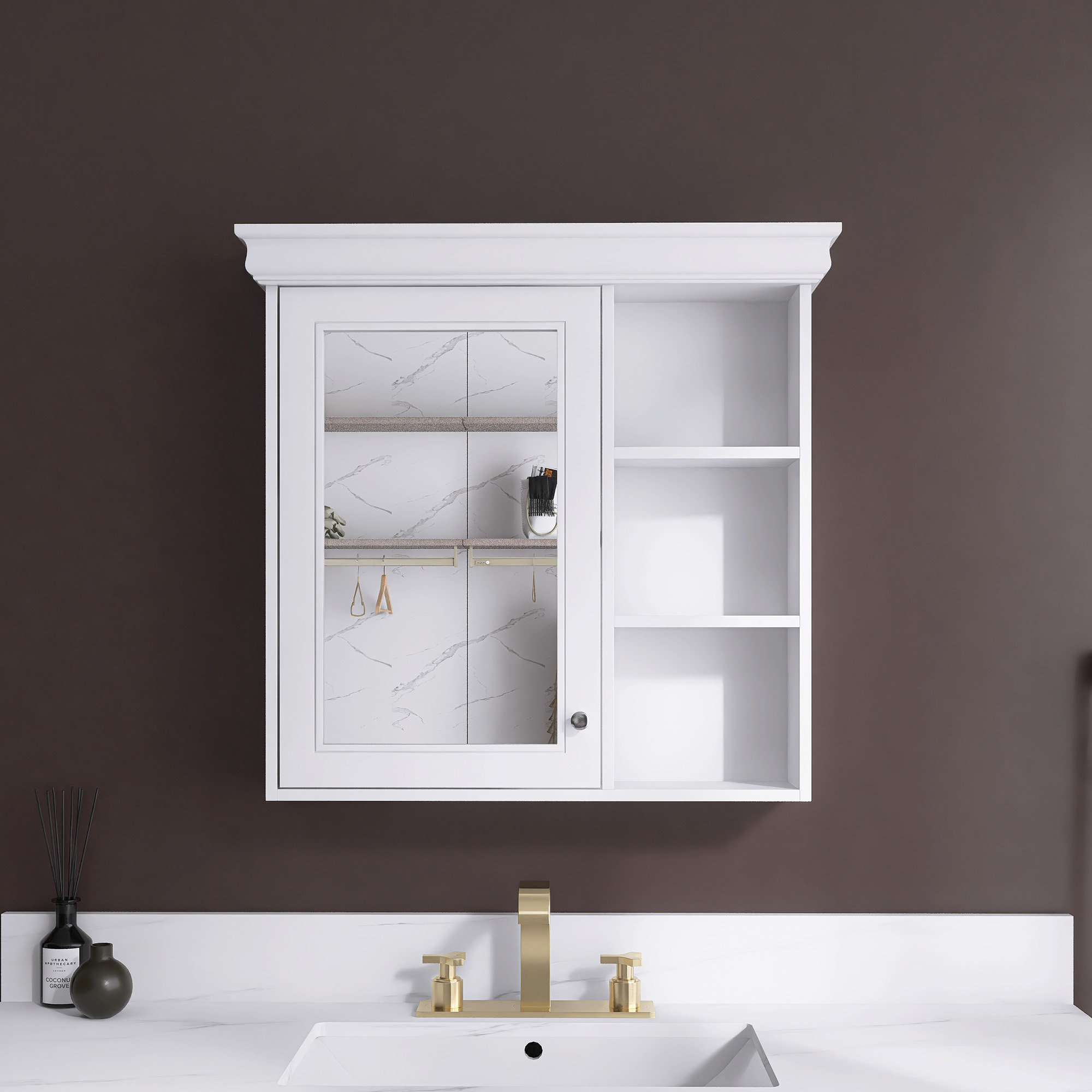 Winston Porter 30'' X 28'' Bathroom Medicine Cabinet With Mirror | Wayfair