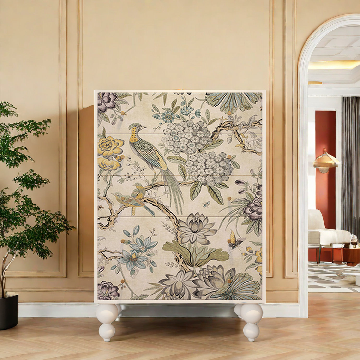 Morpho Nest Creations Modern Minimalist Entrance Cabinet Accent Chest ...