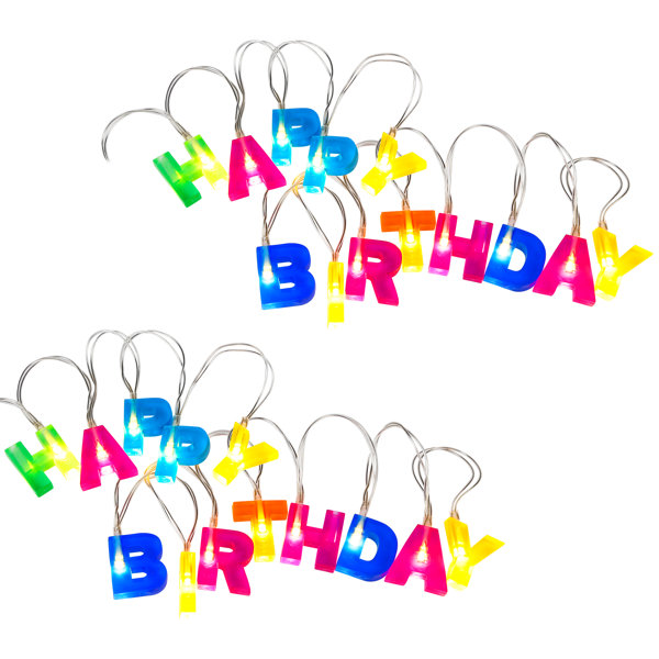 The Party Aisle™ Bensley 5.1ft LED Birthday Party String Lights ...