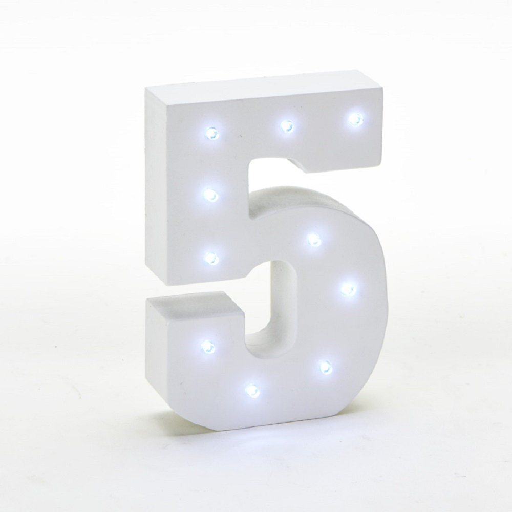 Latitude Run® Mkhitar Wooden LED Freestanding Number 5 Letter Block ...