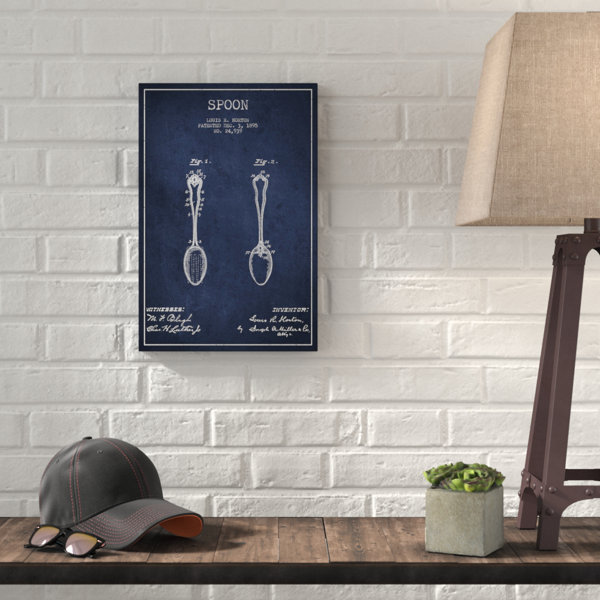 Williston Forge " Spoon Navy Blue Patent Blueprint " by Aged Pixel ...