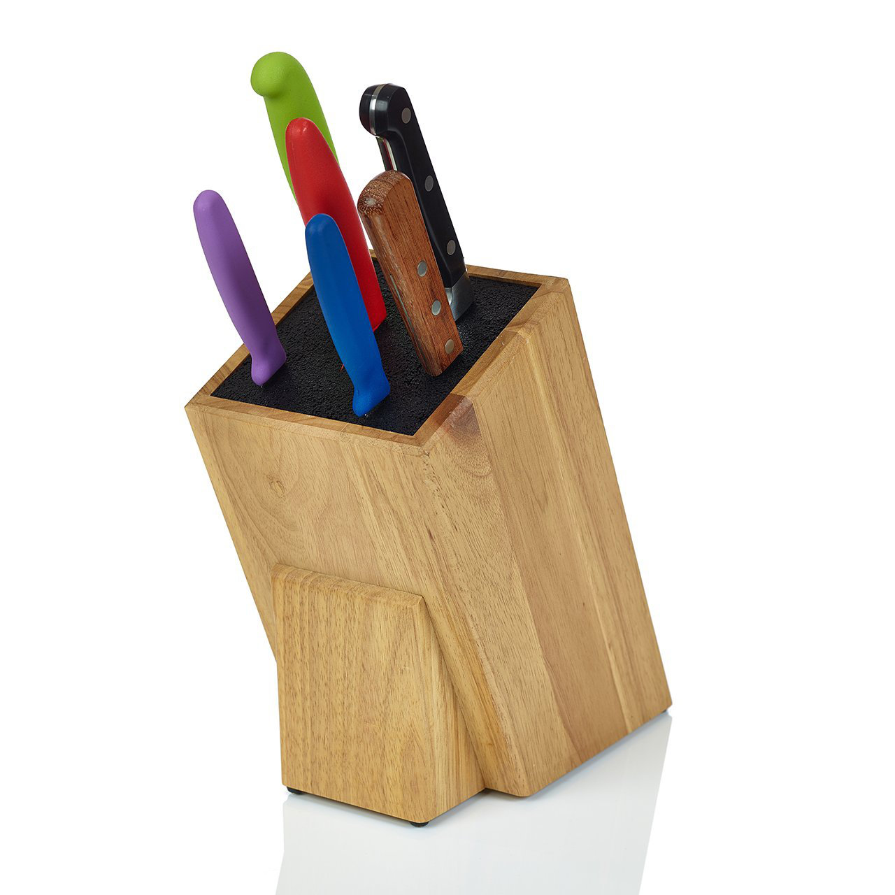 RILVIX Dice Knife Block - Light Oak Woodgrain | Wayfair