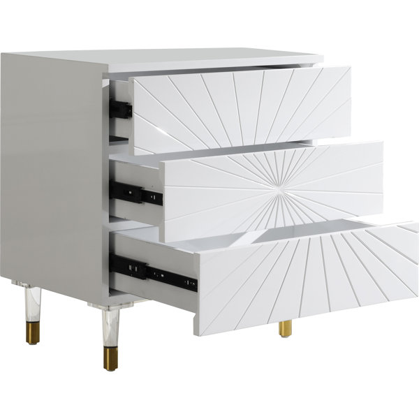 Everly Quinn Tim 3 - Drawer Nightstand & Reviews | Wayfair