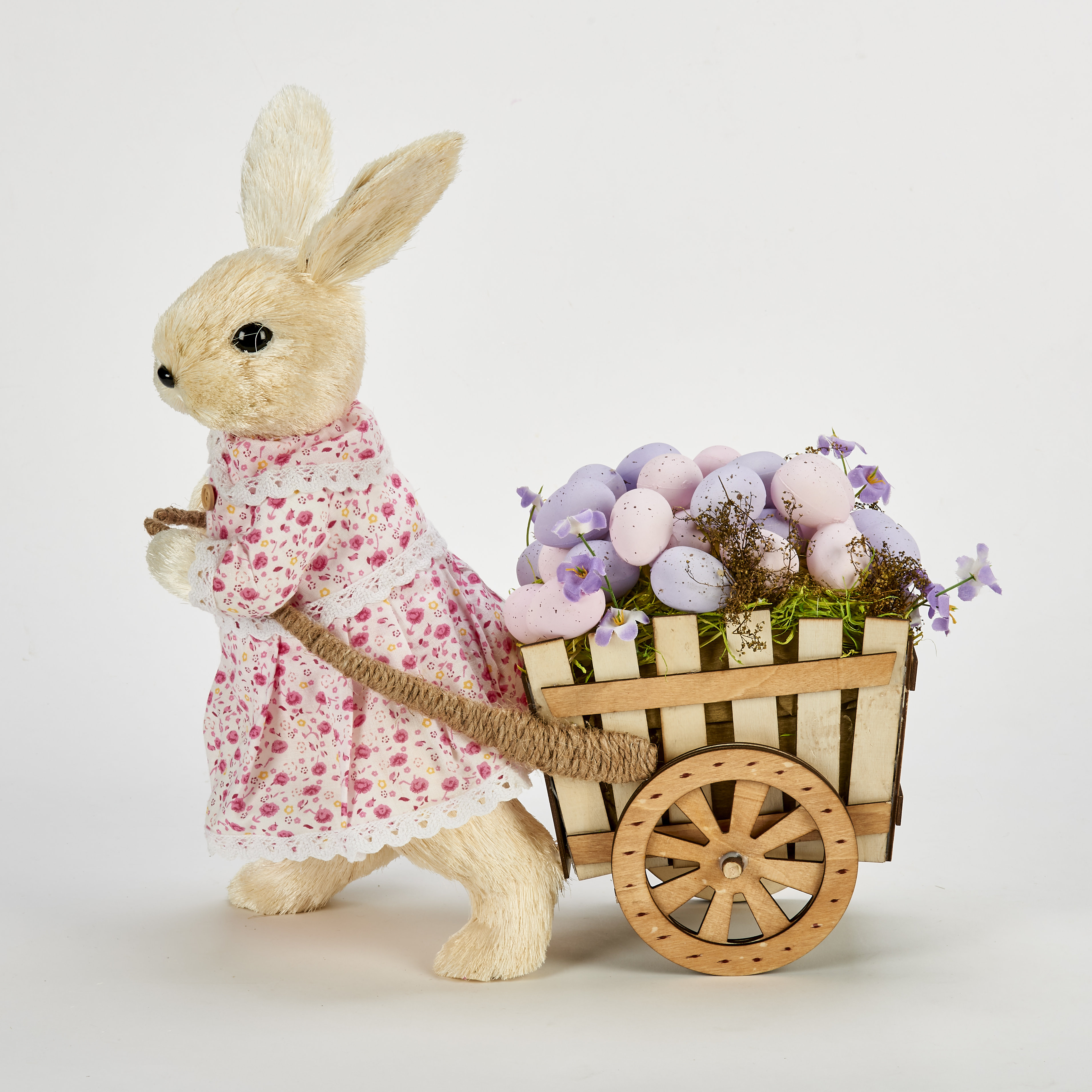 The Holiday Aisle® 15" Easter Bunny Pulling Cart Full Of Eggs - Wayfair ...