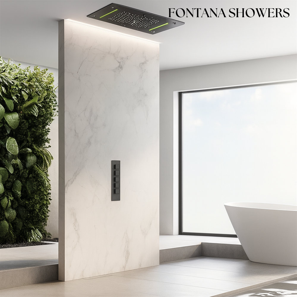 FontanaShowers Faenza 27 Inch LED Ceiling Shower System with 4 ...