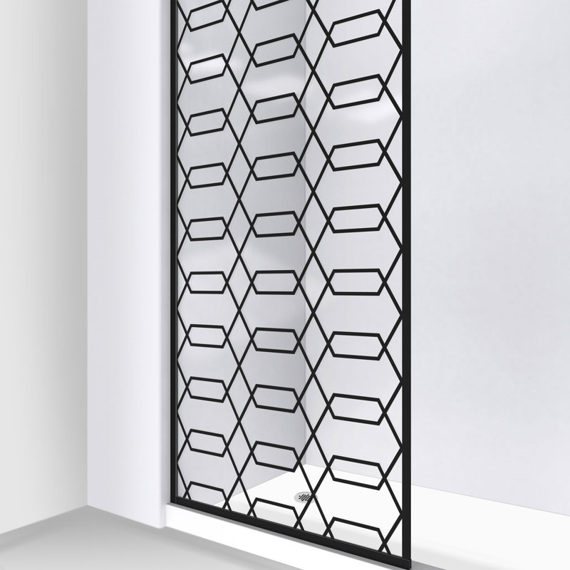 DreamLine Linea Maze 34" W x 72" H Screen Frameless Fixed Glass Panel ...
