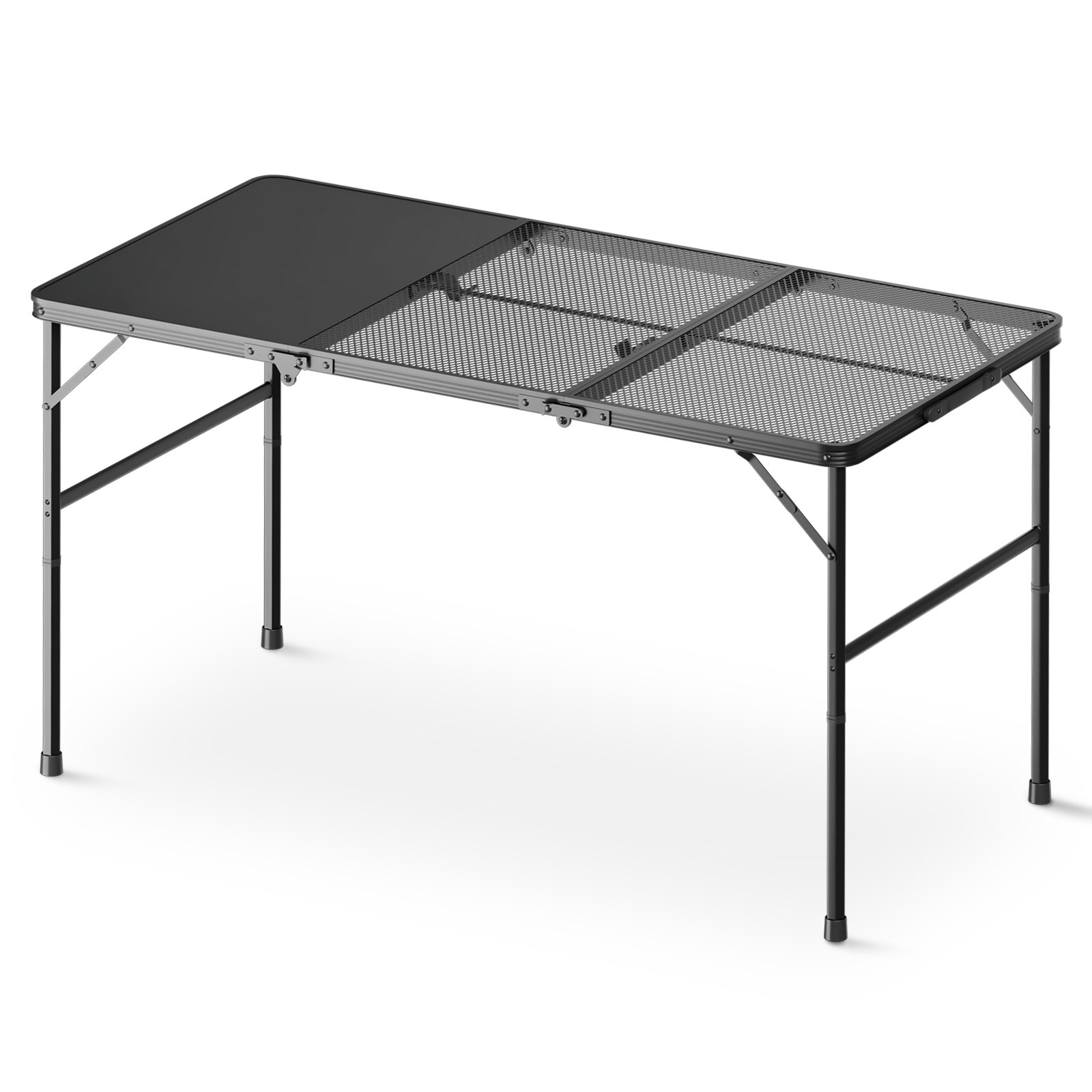 Magshion Folding Camping Table Portable Height-Adjustable Card Table ...