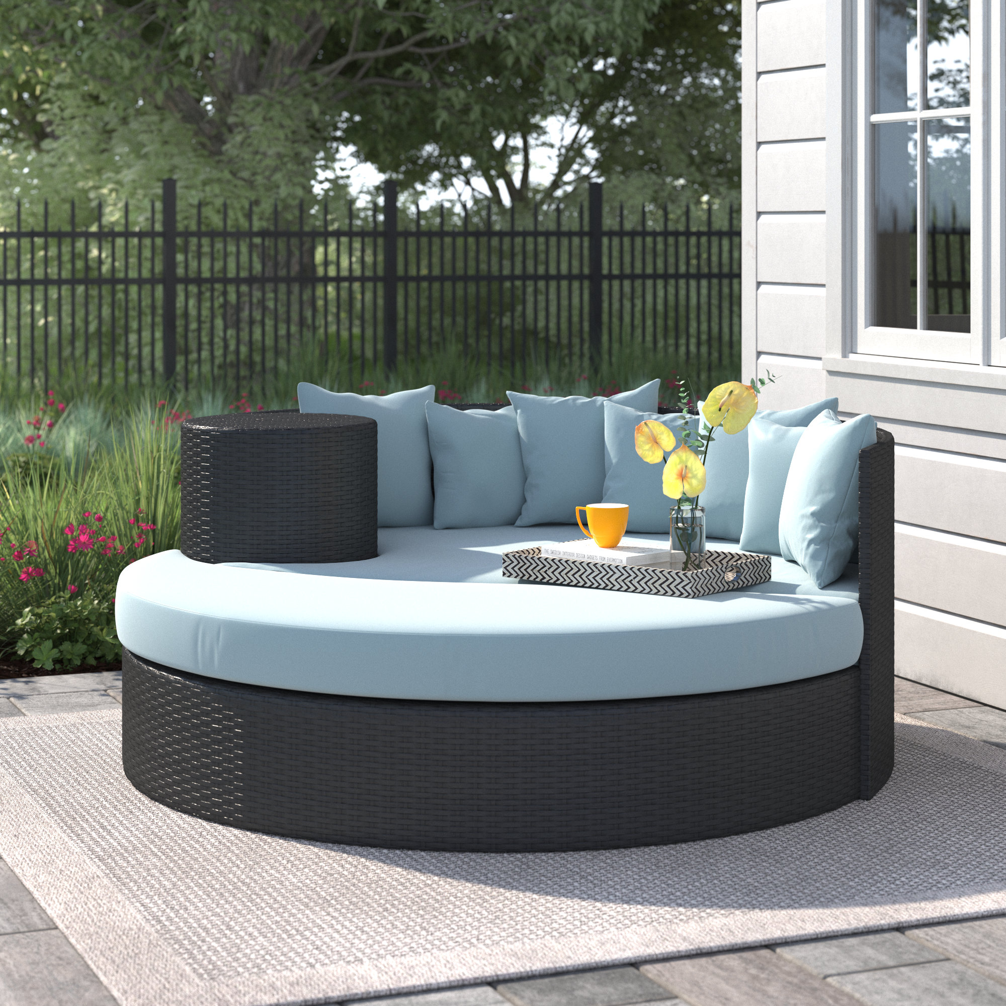 Latitude Run® Larrissa Patio Daybed with Cushions & Reviews | Wayfair