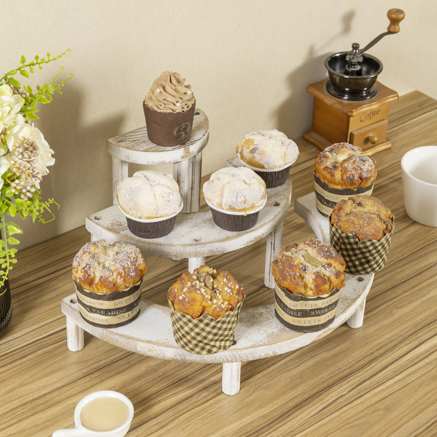 Gracie Oaks Robinswood 3-Tier Half Moon Display Risers Cupcake & Cake ...