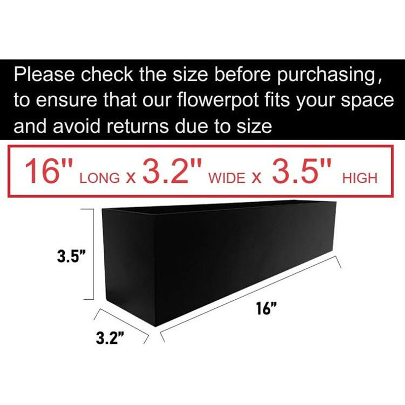 Wrought Studio™ Metal Steel Trough Planter - Rectangle Black Planters ...