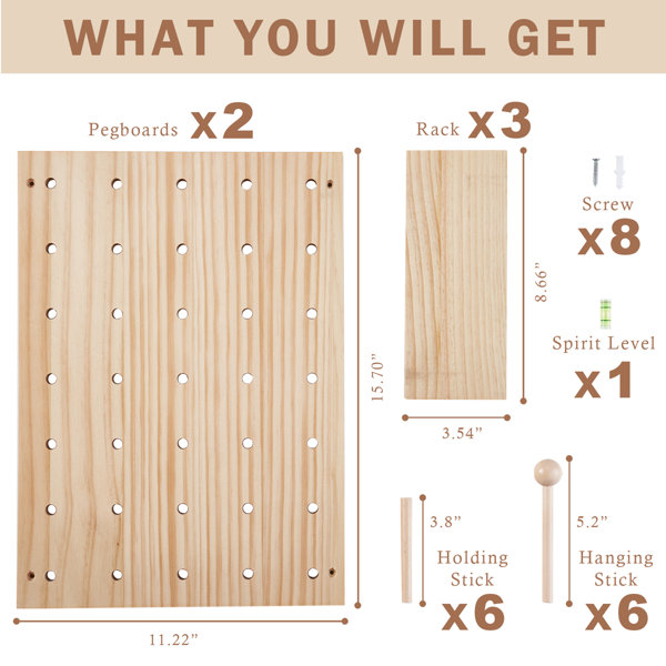 Millwood Pines Tetonia 16" H x 23" W Slatwall / Pegboard Kit & Reviews ...