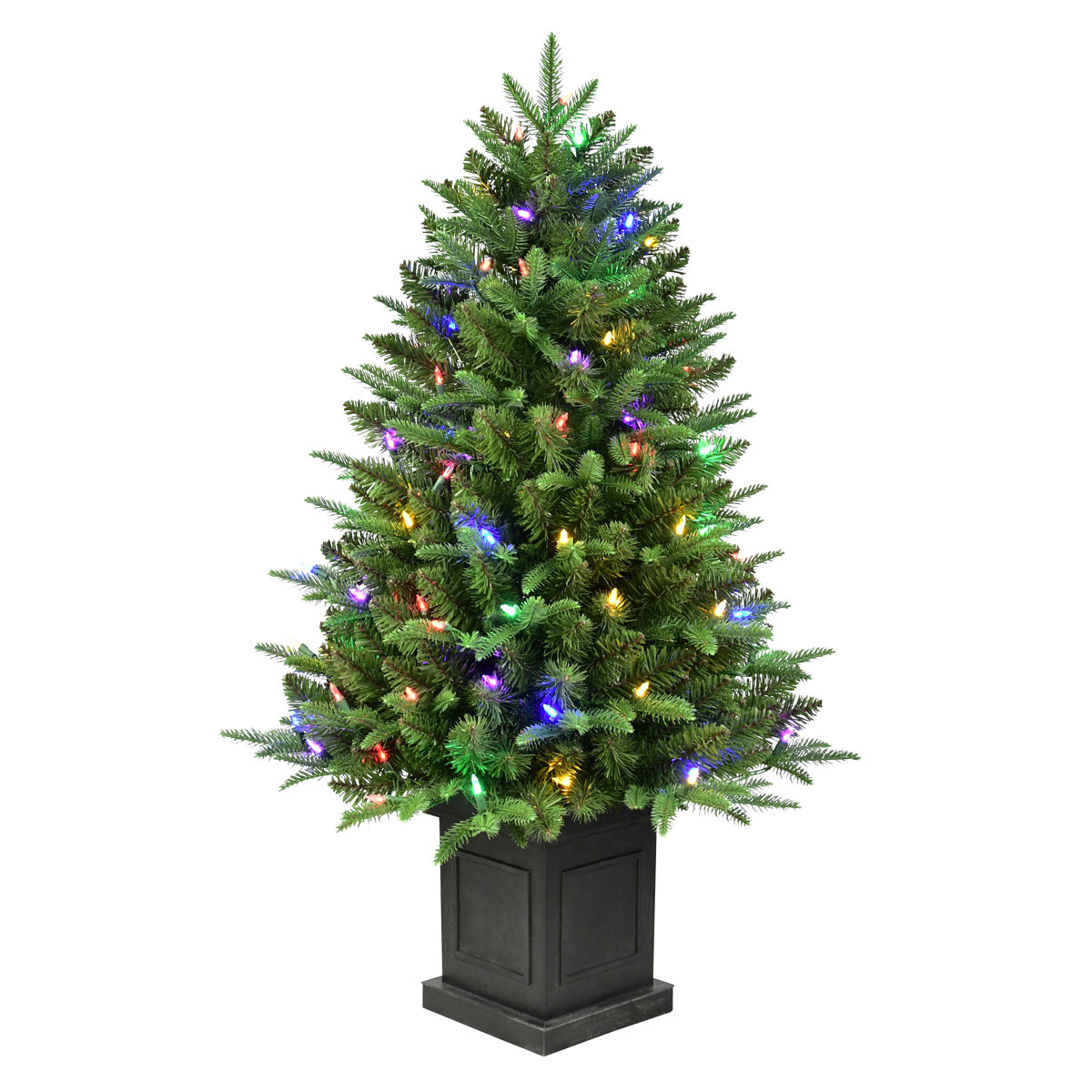 Charlton Home 40" Pre-Lit Fraser Fir Artificial Potted Tree with 100 ...
