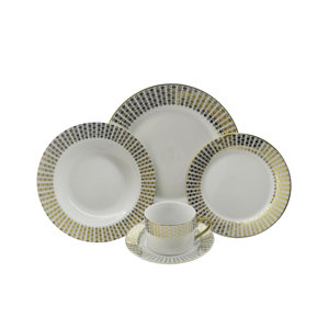 Three Star Im/Ex Inc. Hearts 40 Piece Dinnerware Set, Service for 8 ...