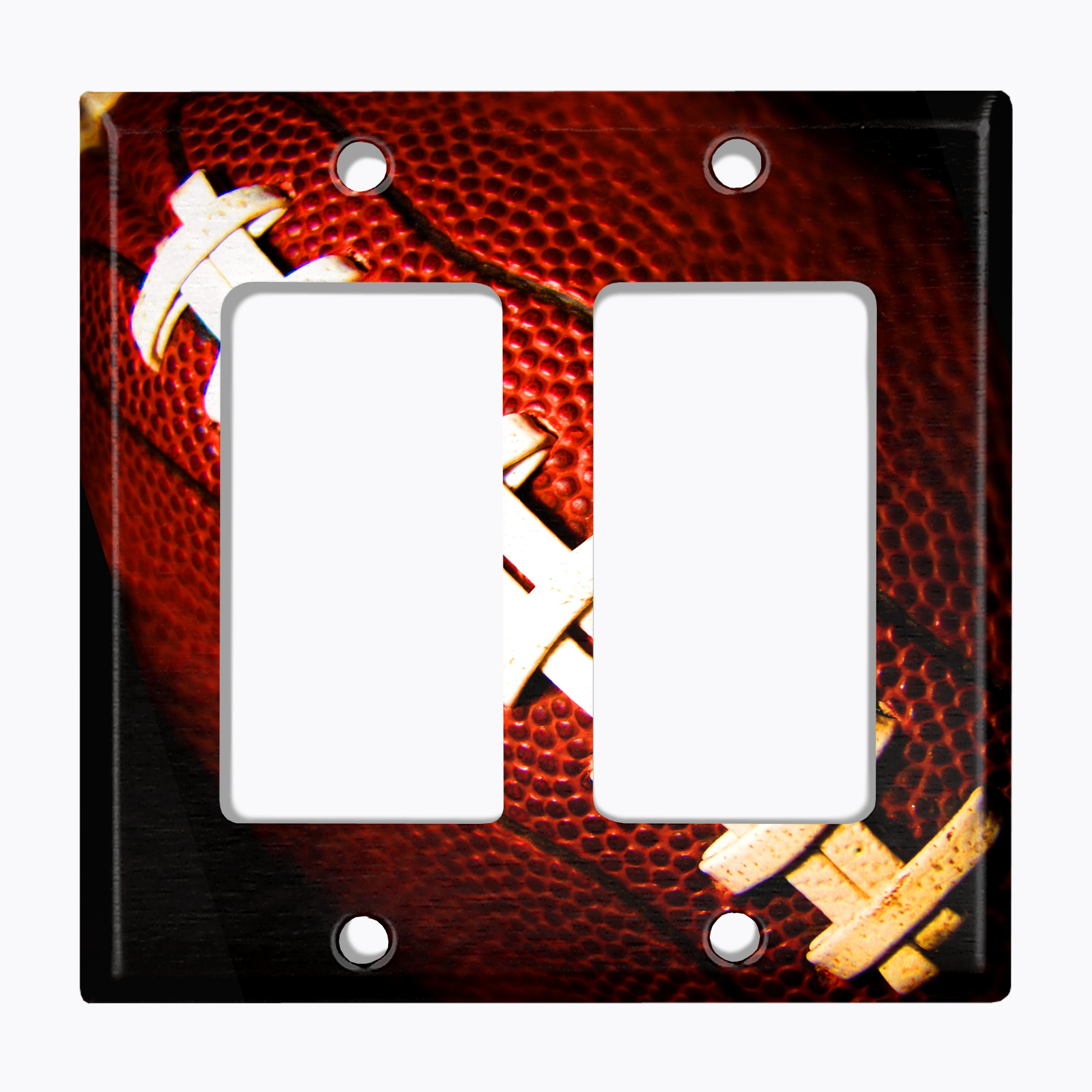 WorldAcc Metal Light Switch Plate Outlet Cover (Football - Double ...