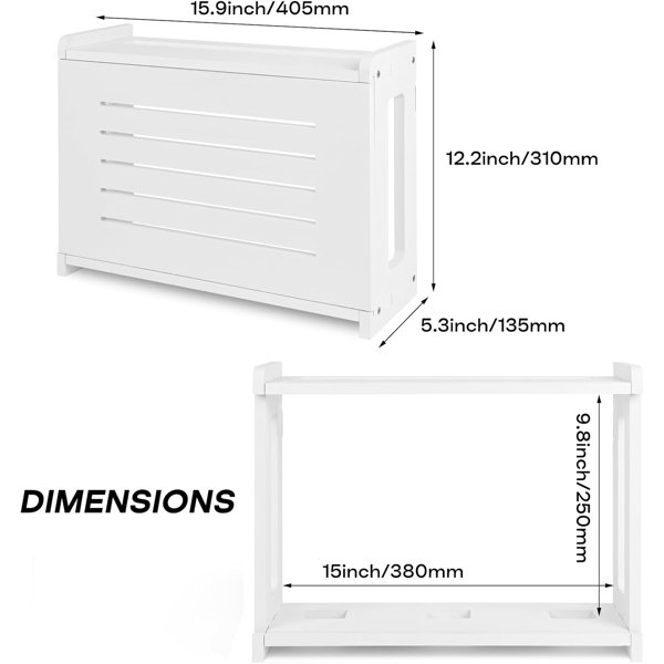 CHUANGWENYI Wooden Router Shelf Wall Mount Wifi Router Storage Box ...