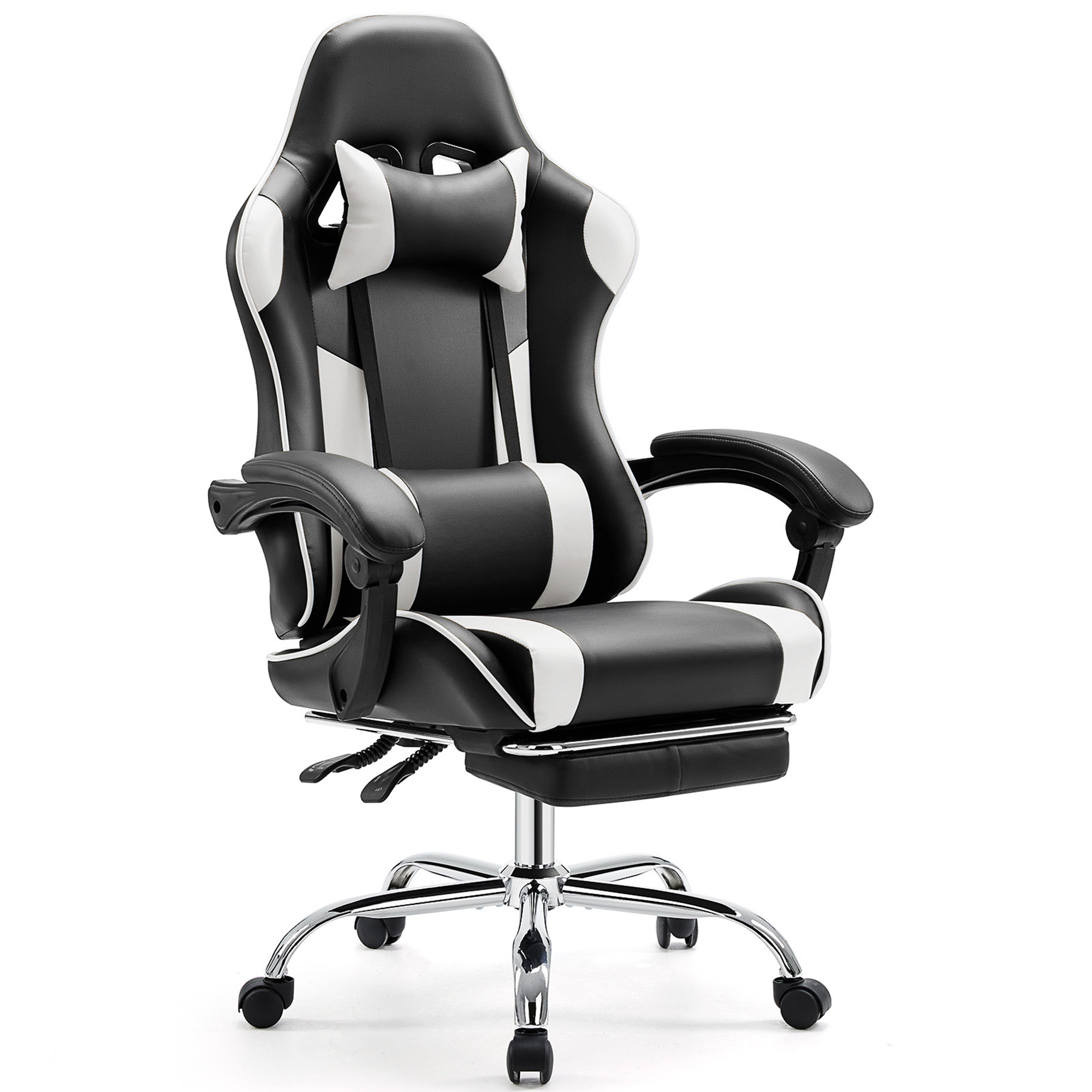 Inbox Zero Video Game Desk Chair - Ergonomic Computer with Footrest and ...