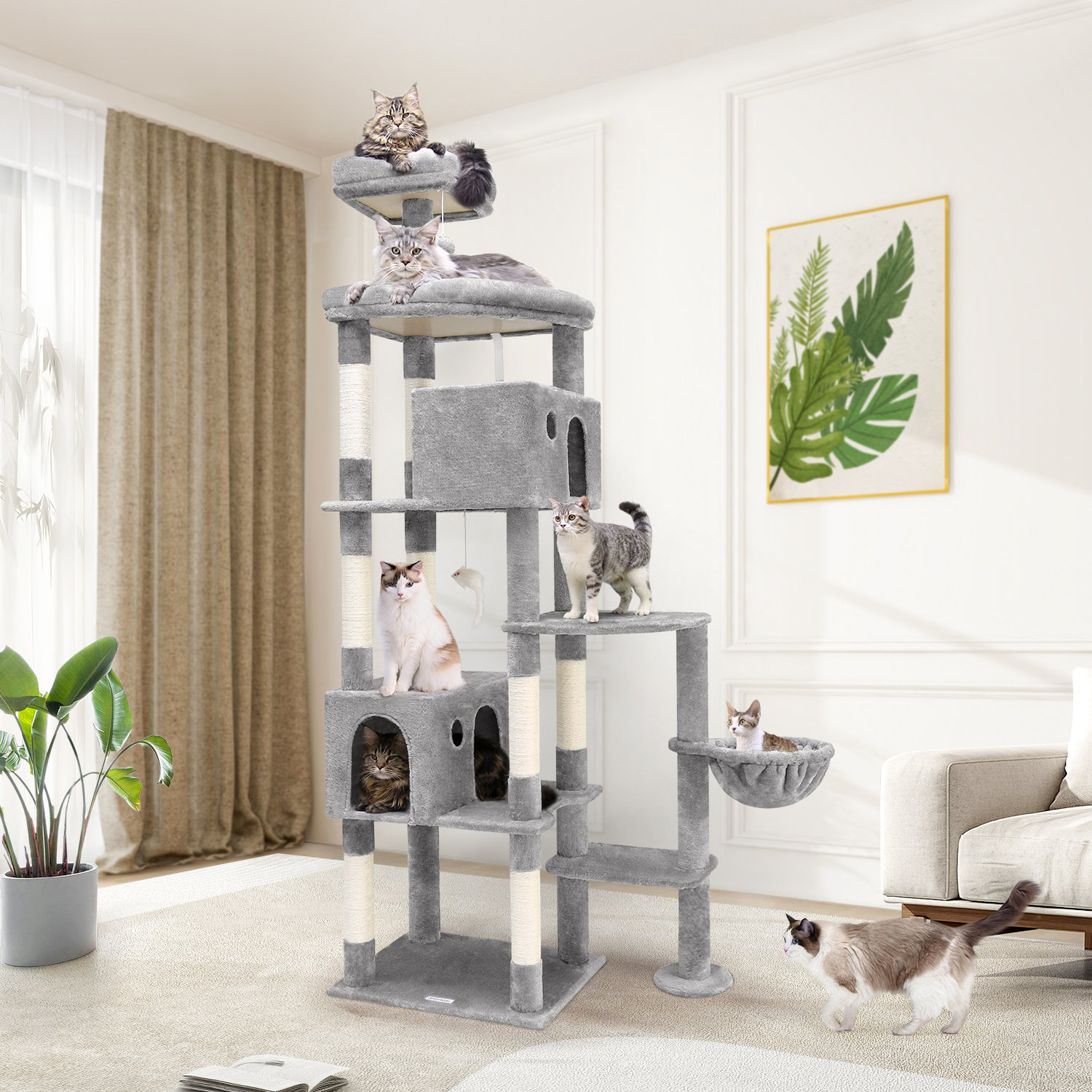Tucker Murphy Pet™ CT83F Giant Cat Tree, 83 inch Cat Tree for Indoor ...