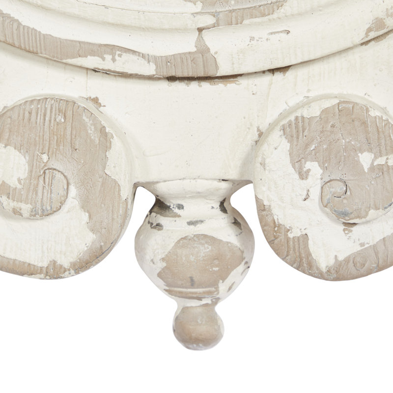 One Allium Way® Golub Brown Fiberglass Carved Scroll Wall Clock with ...