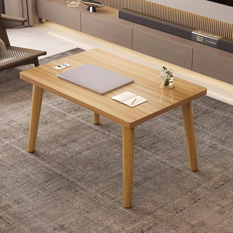 George Oliver Small Coffee Table Low Table Solid Wood Sturdy Floor ...
