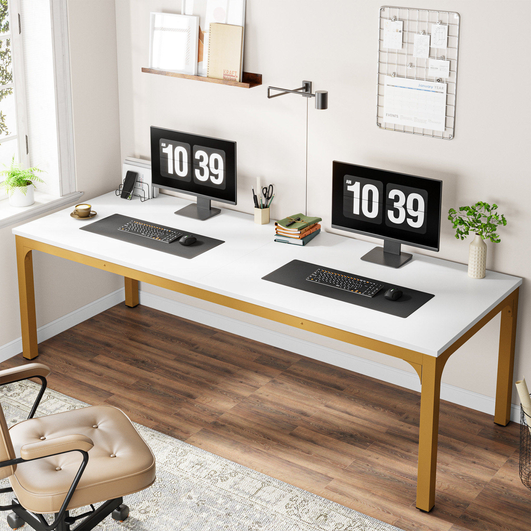 17 Stories Akul Extra Long Computer Desk, Large Workstation for Home ...