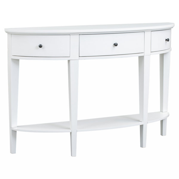 Latitude Run® Modern Curved Console Table Sofa Table With 3 Drawers And ...