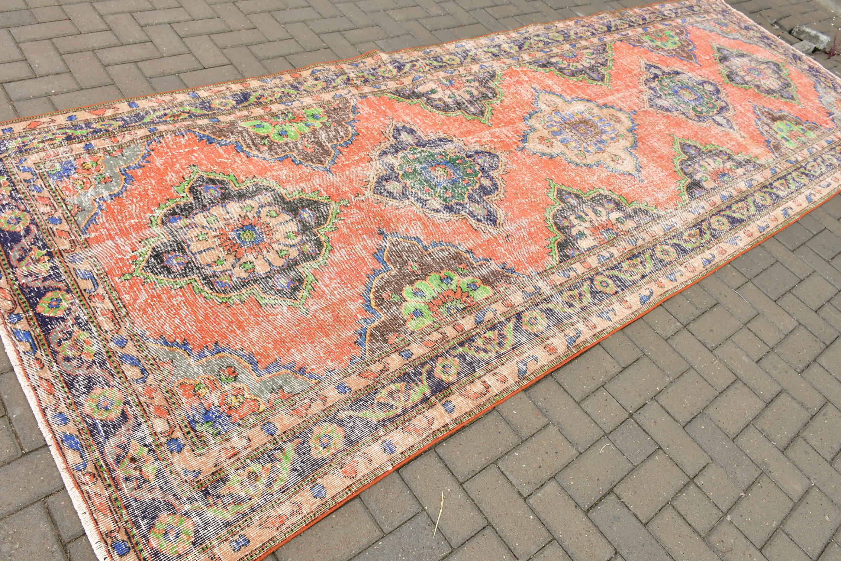 Bungalow Rose Handmade Vintage Turkish Runner Rug With Antique Orange ...