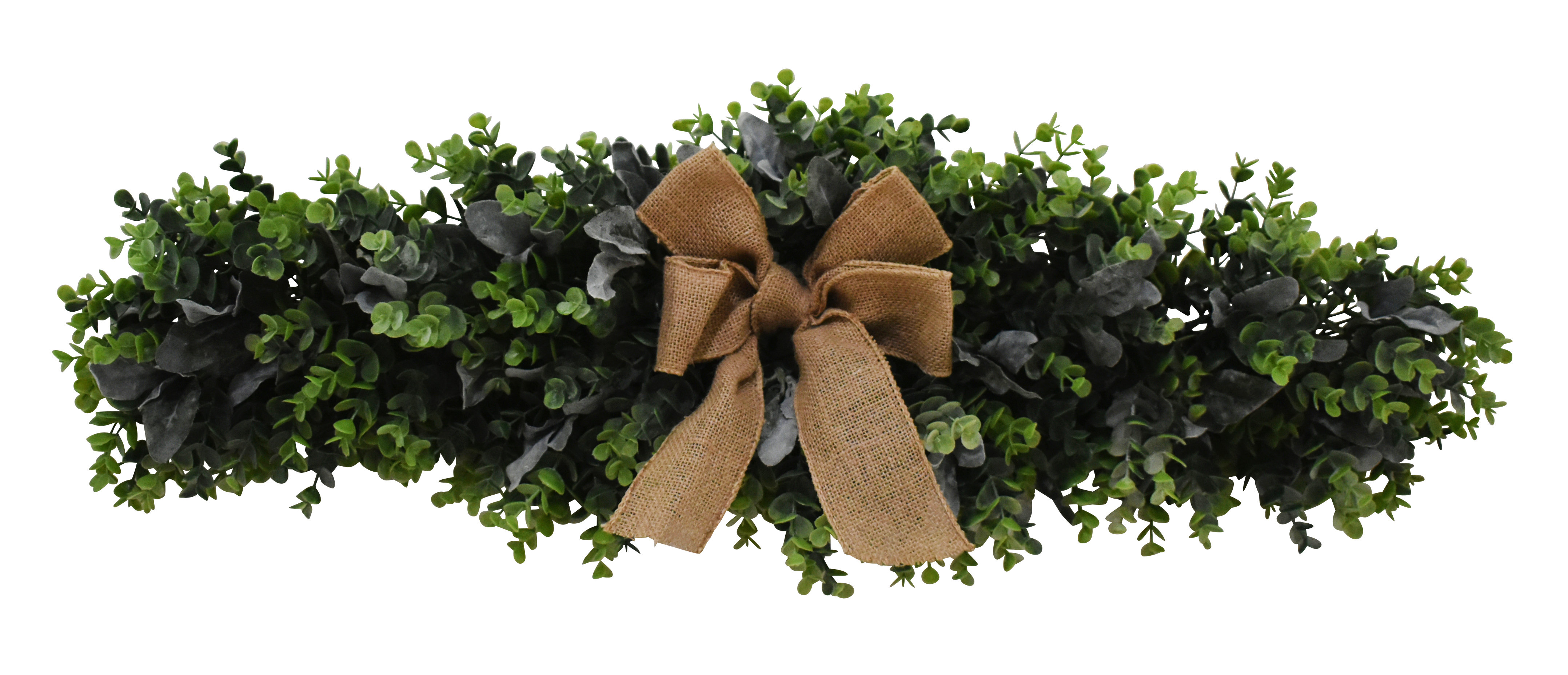 Primrue 32" Boxwood Lamb's Ear Swag With Burlap Ribbon & Reviews | Wayfair