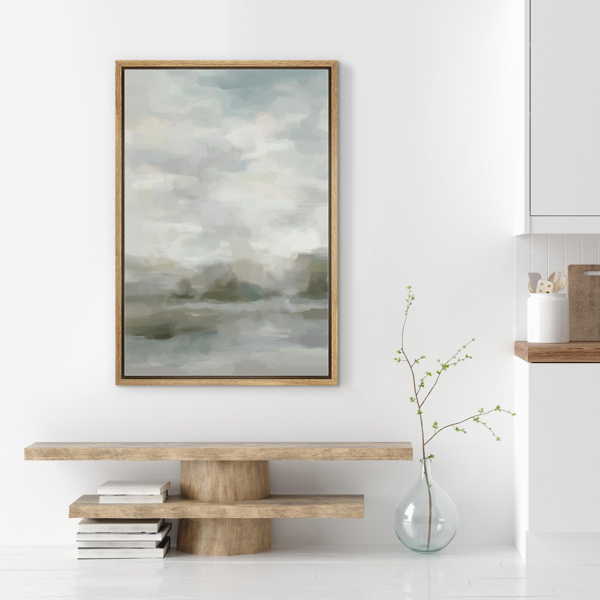 IDEA4WALL Dark Green Landscape Color Field Abstrac Minimalism ...