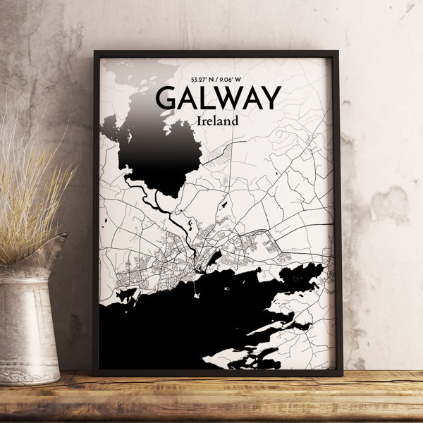 East Urban Home Galway City Map - Unframed Graphic Art | Wayfair.co.uk