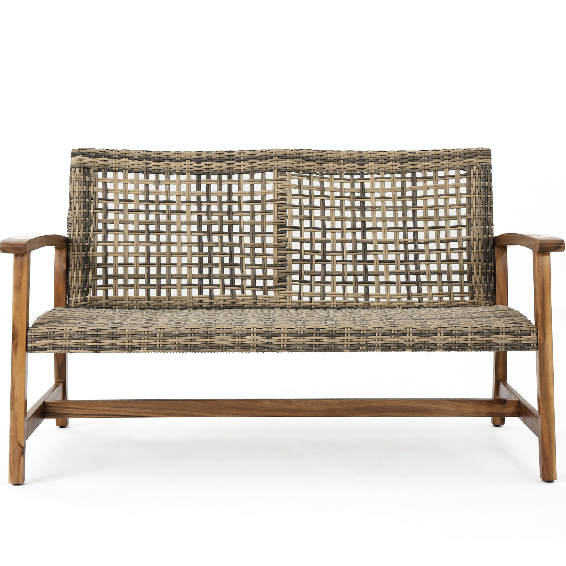 Banior Seating With Wood Frame And Stable Iron Accents Grey Natural ...
