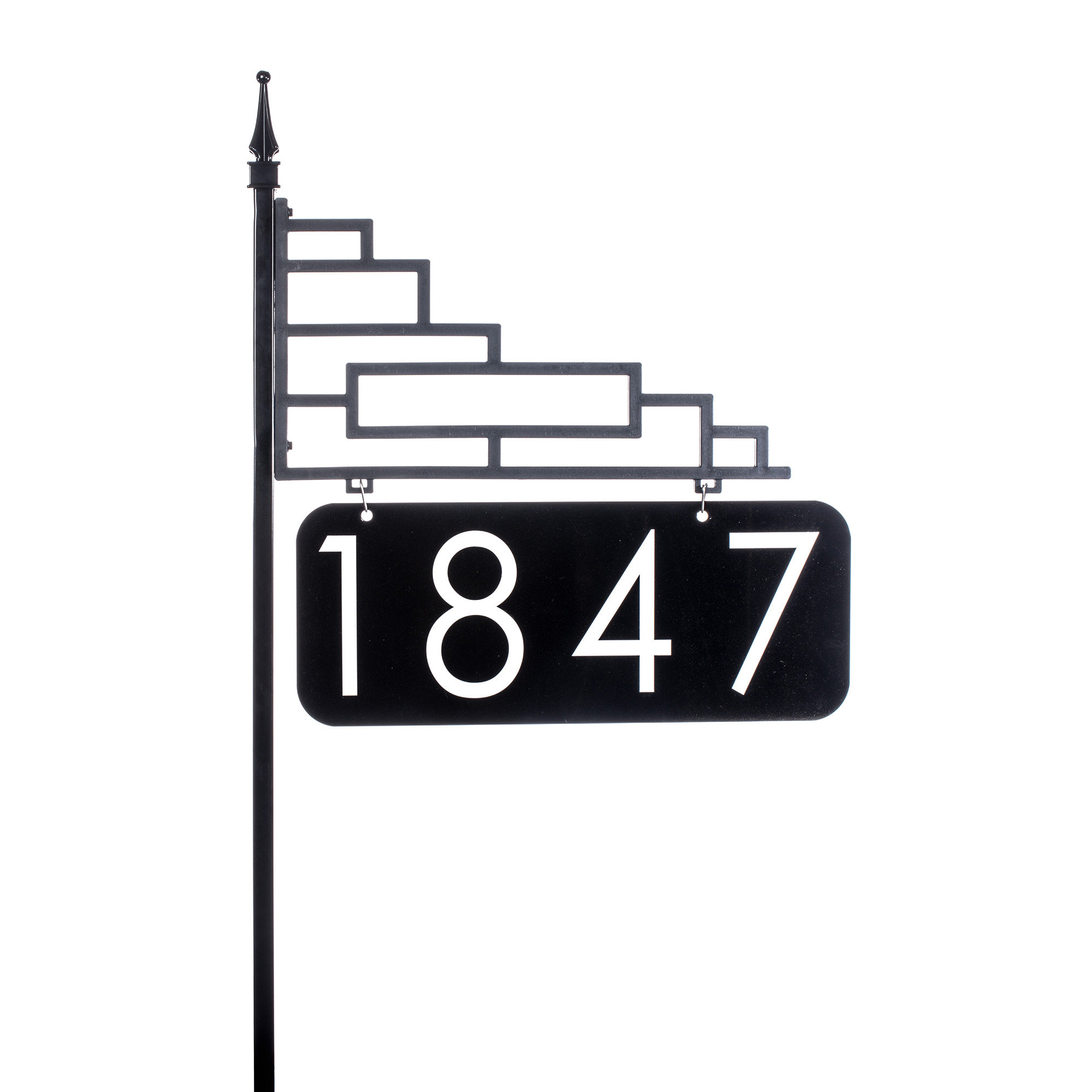 Address America Extra Large Contemporary Double-Sided Reflective Yard ...