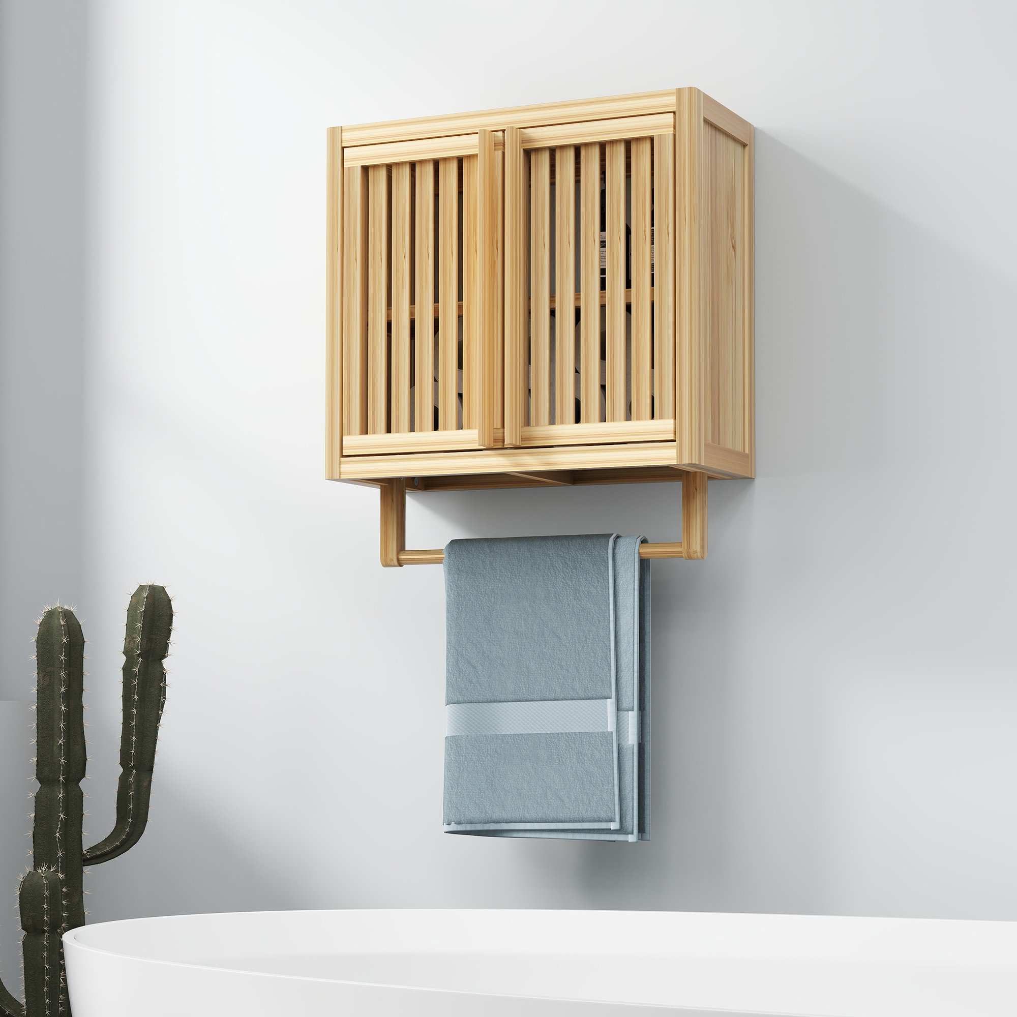 Loon Peak Reynoldo Bamboo Wall Mounted Bathroom Over The Toilet Storage ...