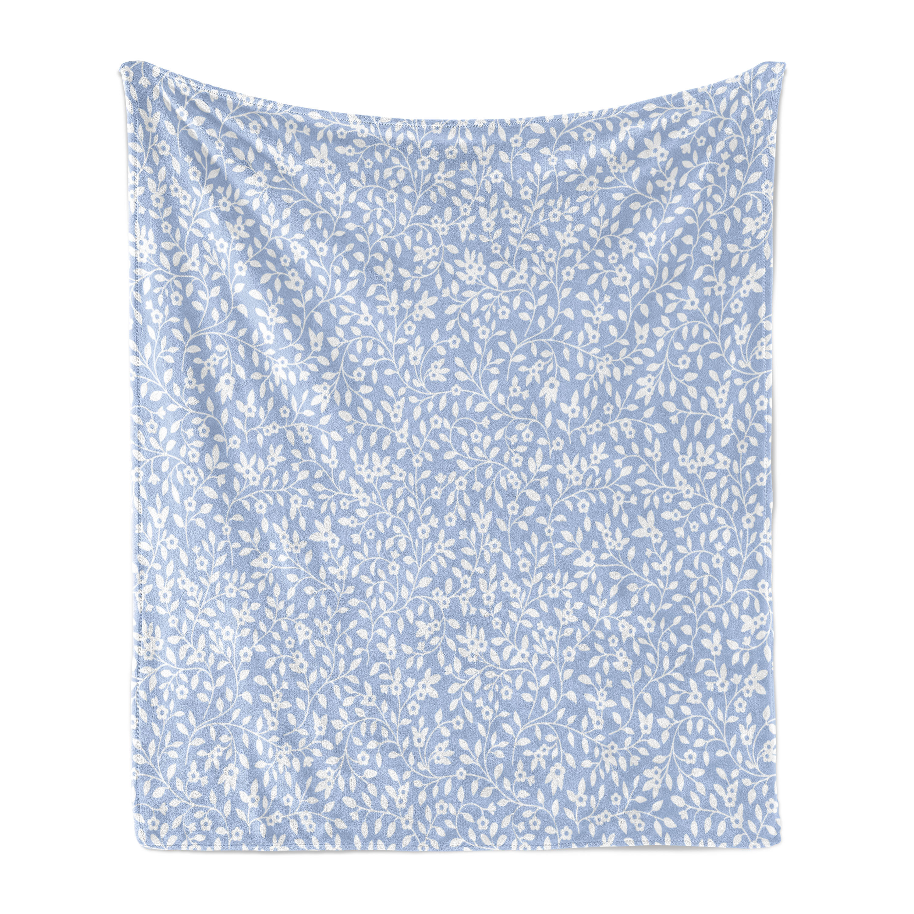Ambesonne Blue White Fleece Throw Blanket Country Style Pale Blue White ...